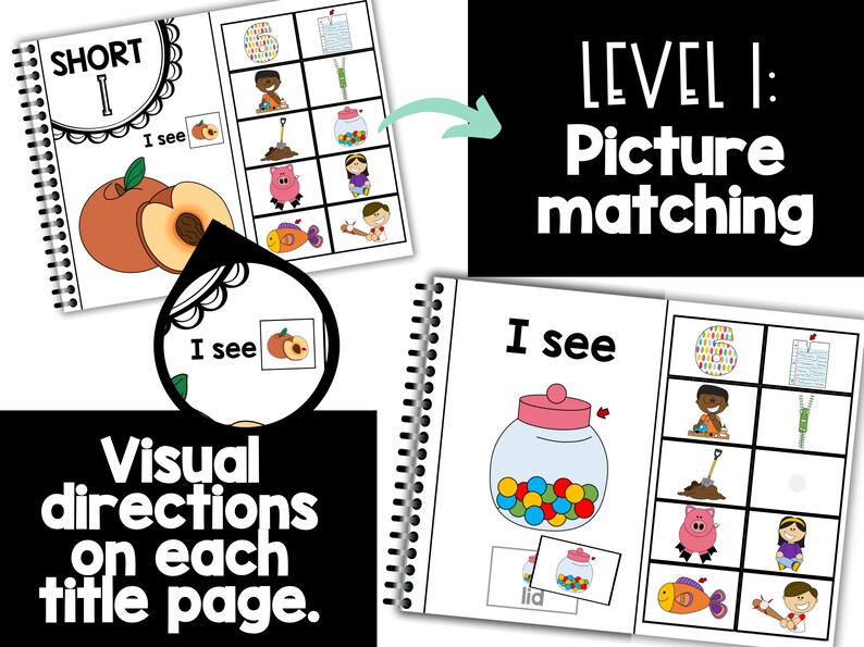 Short I Adapted Books CVC Adapted Books Special Education - Etsy