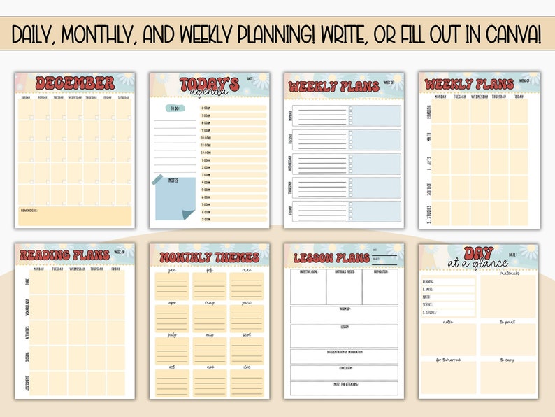 Self Contained Special Education Planner, Editable Retro Teacher ...