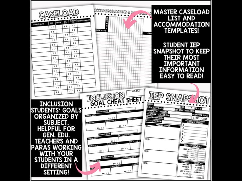 Special Education Planner, Self-contained Teacher Binder, IEP Meeting ...