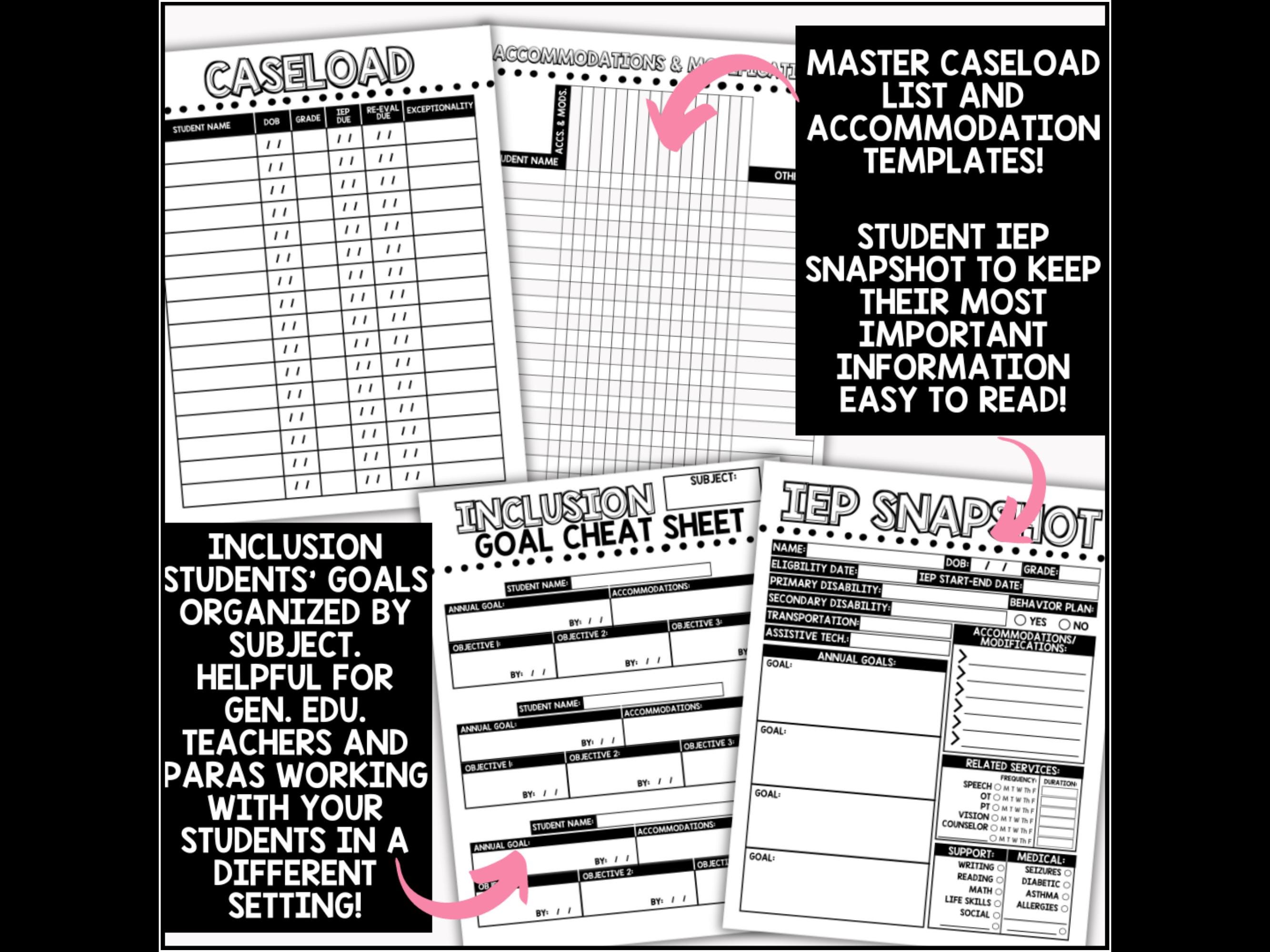 Special Education Planner, Self-contained Teacher Binder, IEP Meeting ...