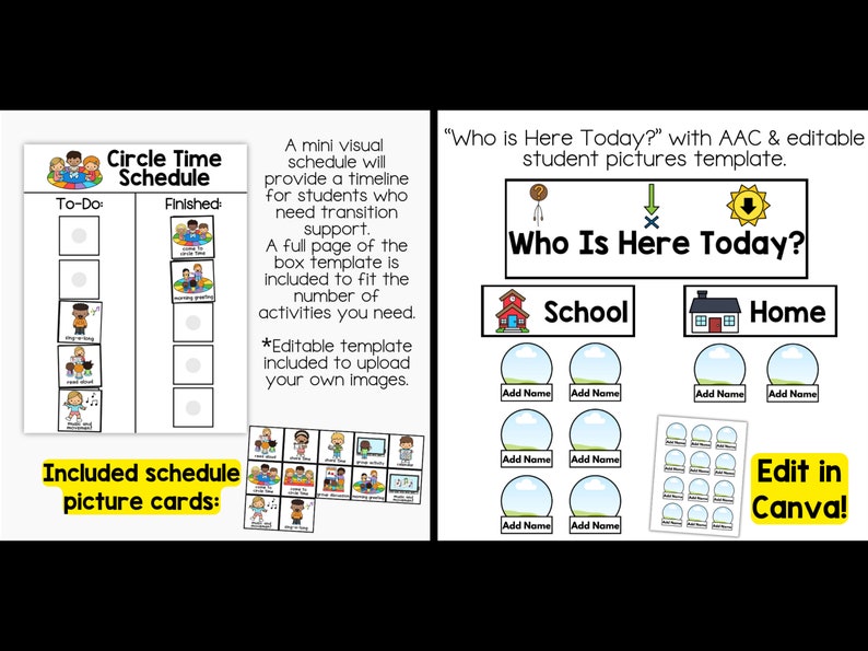 Circe Time Bundle, Visuals for Prek, Preschool Morning Meeting, Circle ...