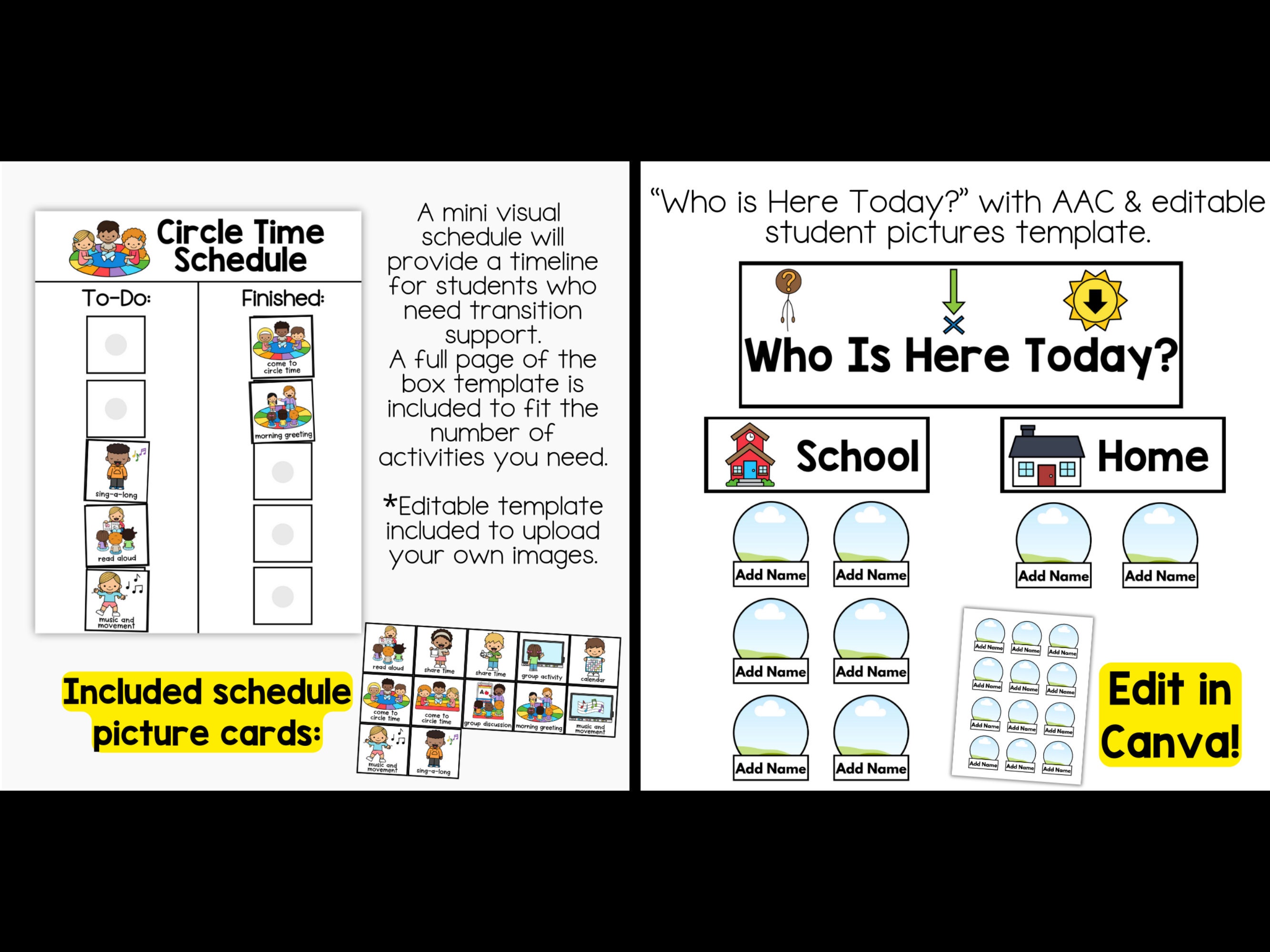 Circe Time Bundle, Visuals for Prek, Preschool Morning Meeting, Circle ...