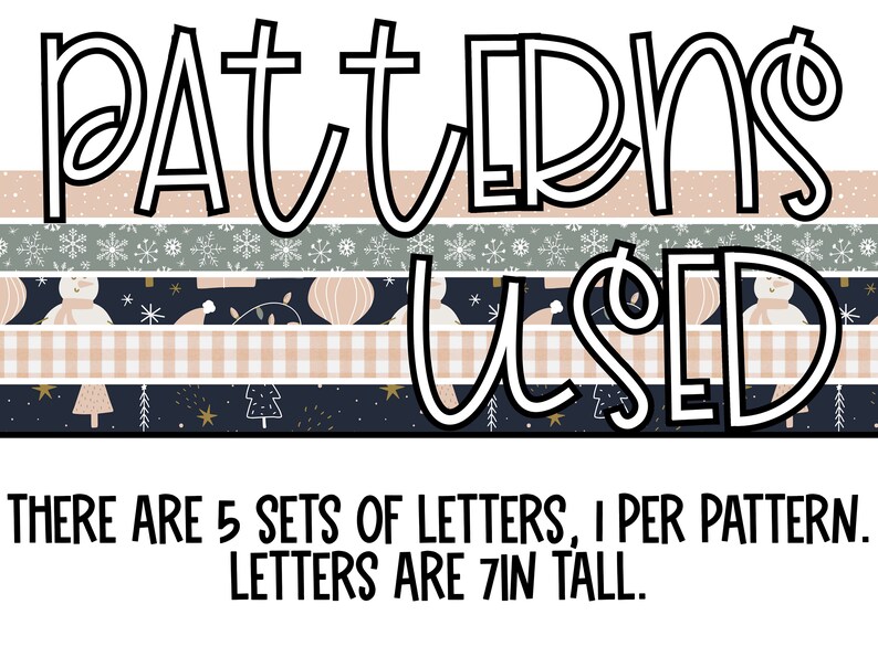 Boho Christmas Bulletin Board Letters, Printable Christmas Banner ...