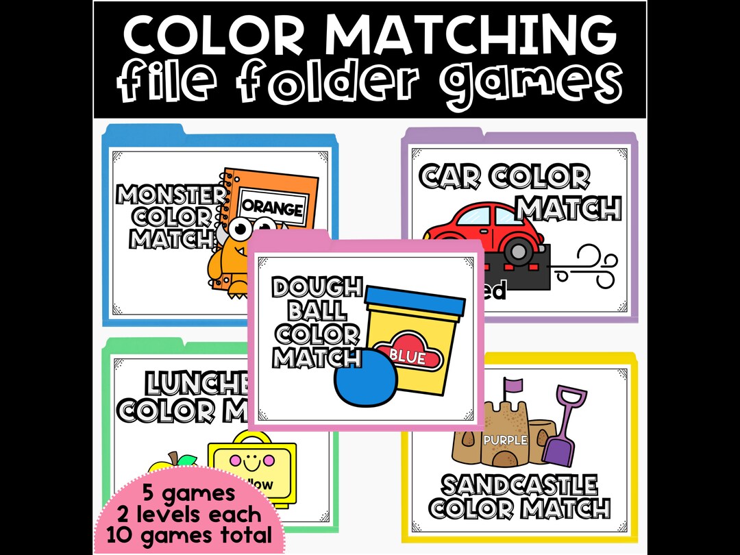 Color Recognition File Folder Games, Differentiated Color Matching ...