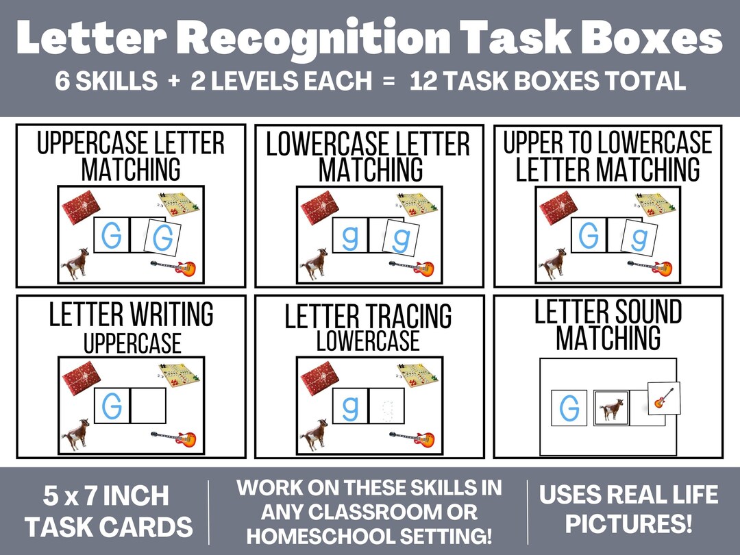 Letter Recognition Special Education Task Boxes Reading - Etsy