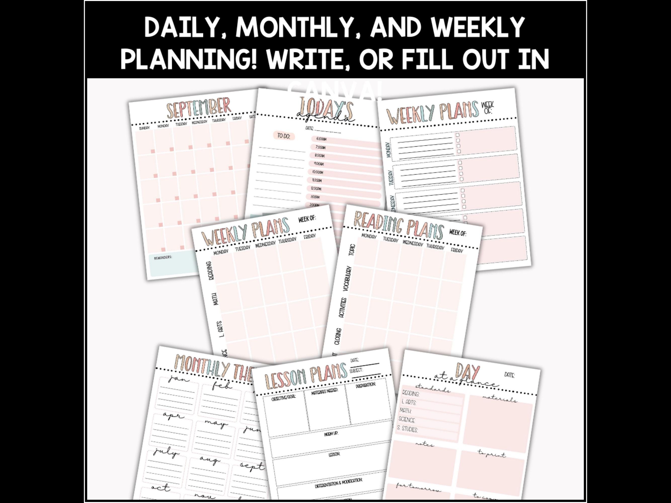 Editable Self Contained Special Education Planner, Editable Boho ...