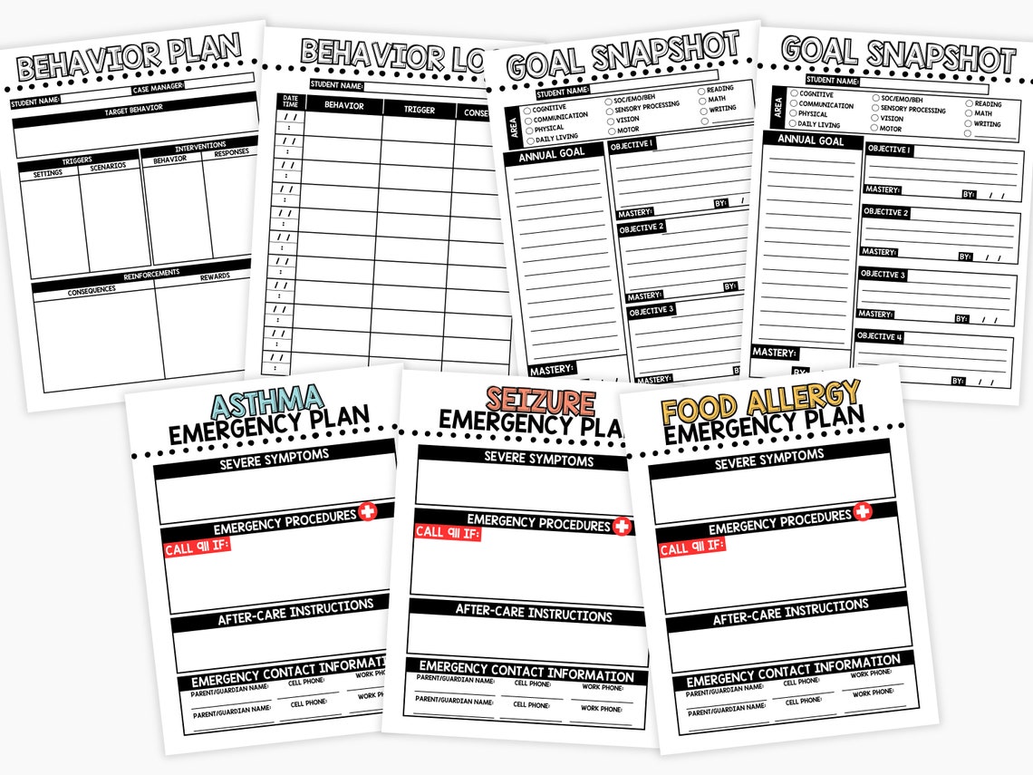 Editable Special Education Sub Binder, Printable SPED Maternity Leave ...