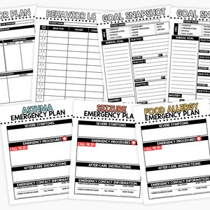 Editable Special Education Sub Binder, Printable SPED Maternity Leave ...