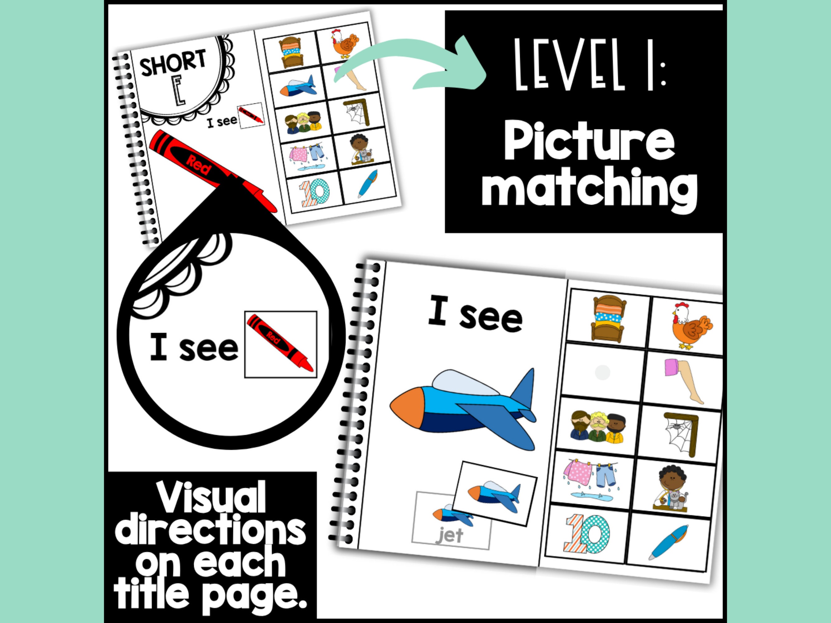 Short E Adapted Books CVC Adapted Books Special Education - Etsy