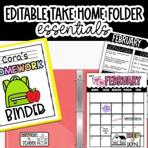 Editable Take Home Folder Canva Templates Student Homework - Etsy