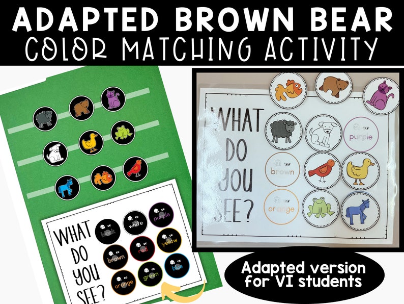 Printable Adapted Brown Bear Color Matching Activity, Special Education ...