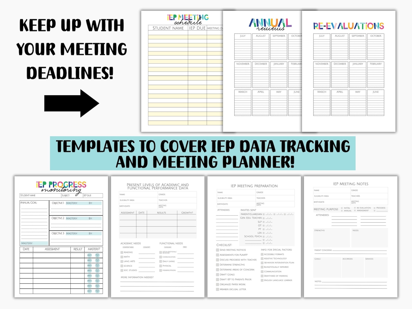 Printable Special Education Planner Binder, Caseload Templates, Section ...