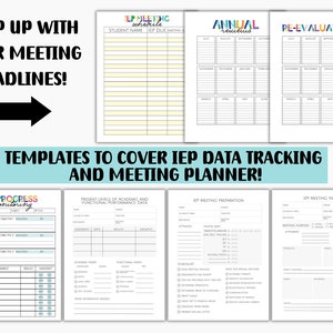 Printable Special Education Planner Binder, Caseload Templates, Section ...