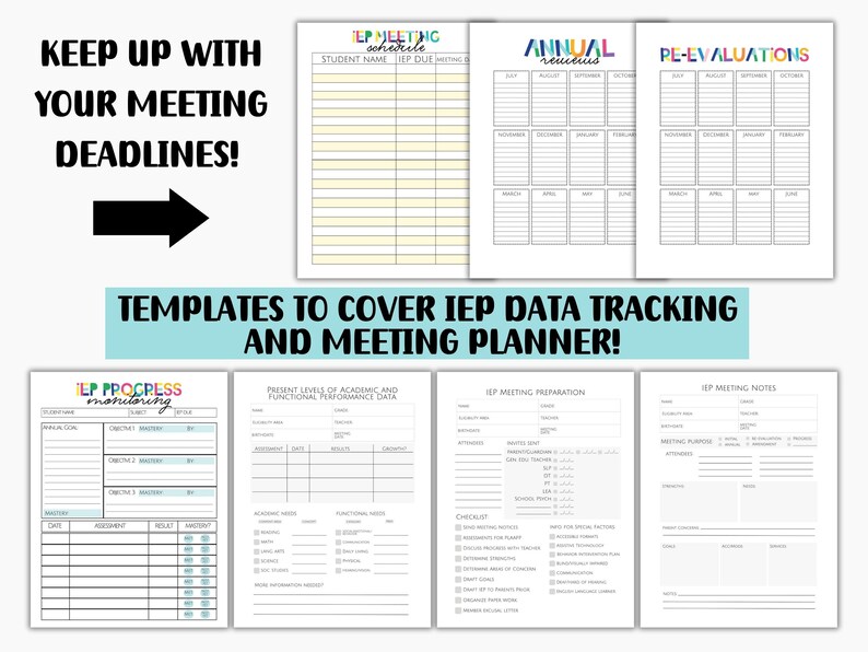 Printable Special Education Planner Binder, Caseload Templates, Section ...