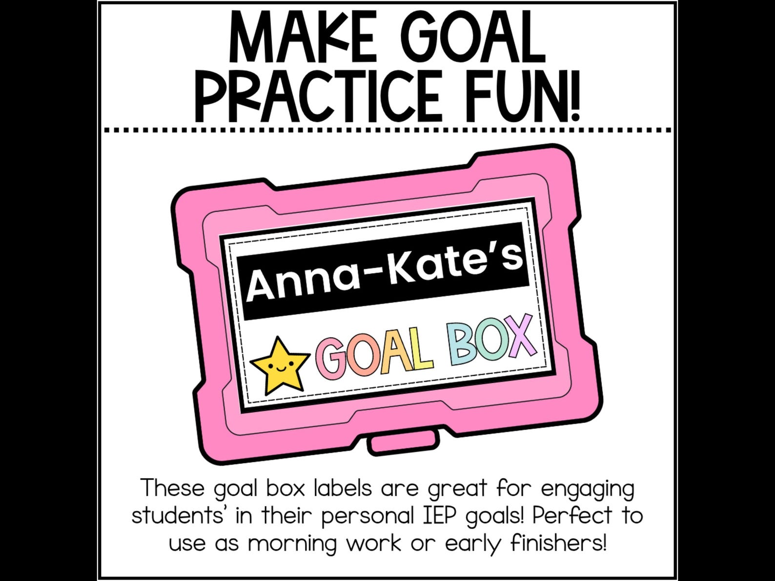 IEP Goal Task Box Labels & Visuals: Special Education (digital Download ...
