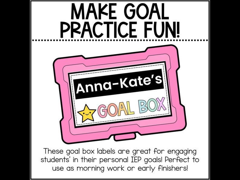 IEP Goal Task Box Labels & Visuals: Special Education (digital Download ...