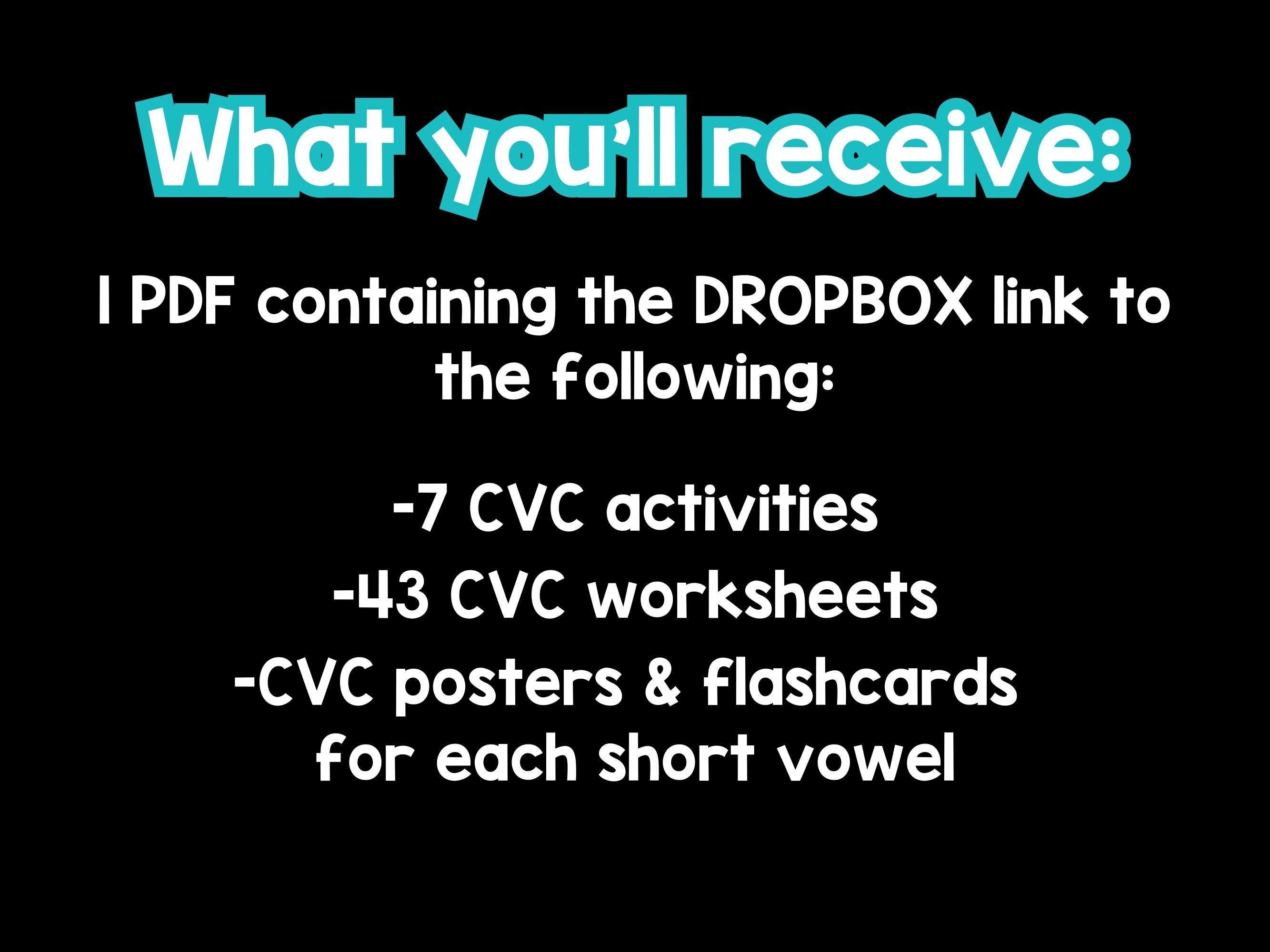 CVC Word Activities Short Vowel Centers Phonics Games for - Etsy