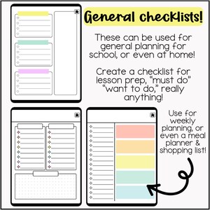 Retro Digital Teacher Planner, Digital Notebook for Teachers, Blank ...