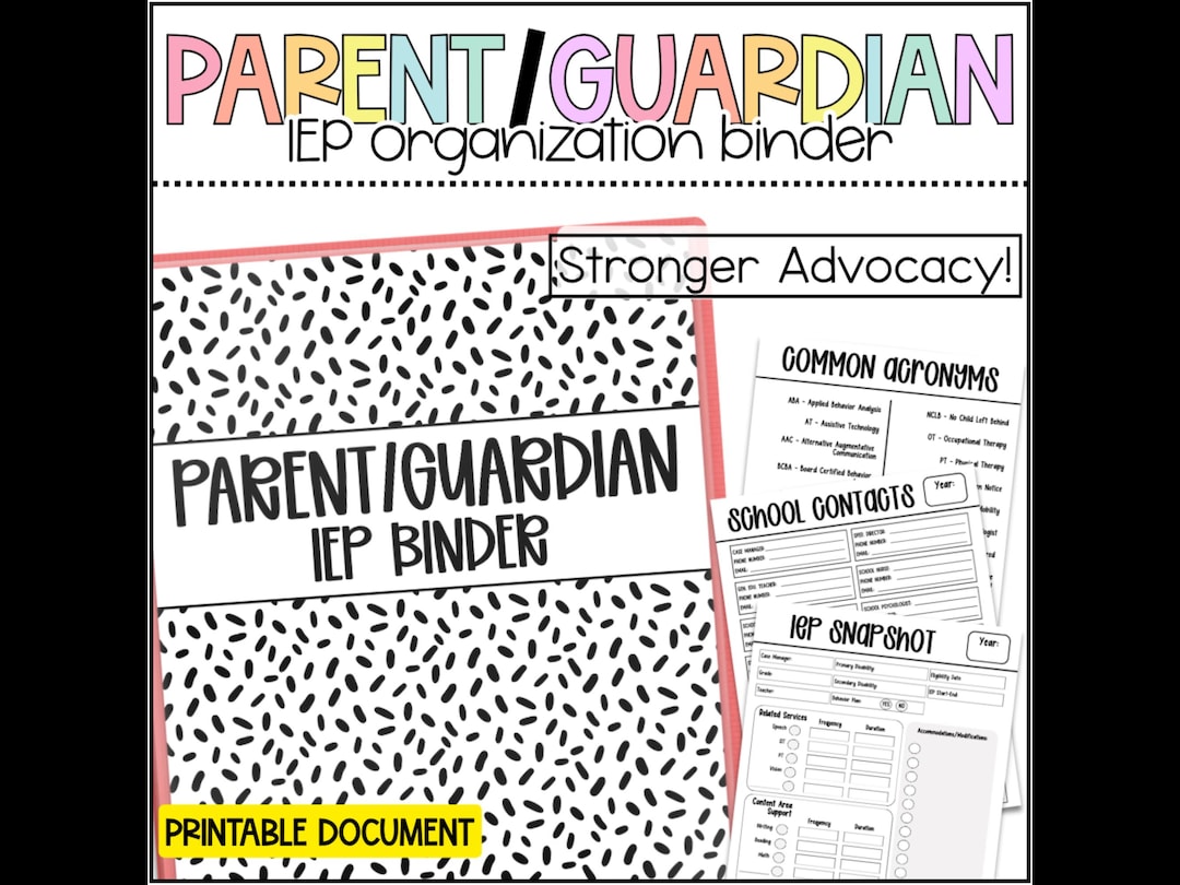 Parent IEP Binder Printable, Special Education Organizer, Iep Meeting ...