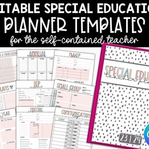 Self Contained Special Education Planner, Editable Boho Teacher Planner ...