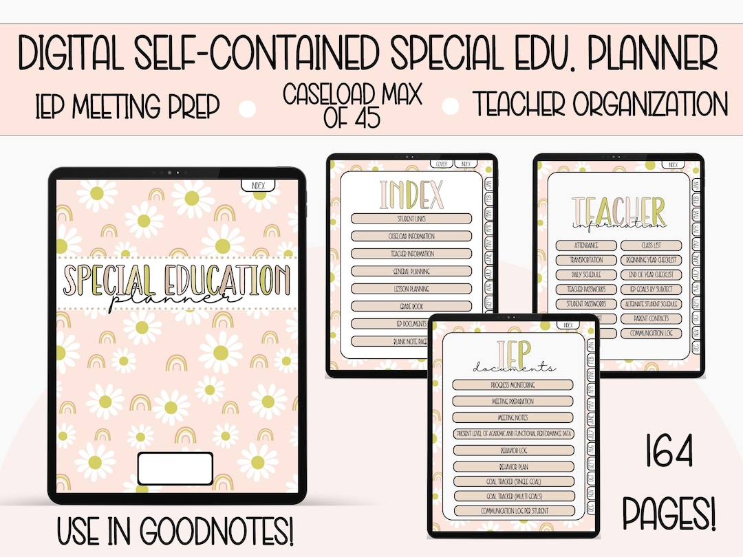 Digital SELF CONTAINED Rainbow Special Education Planner - Etsy