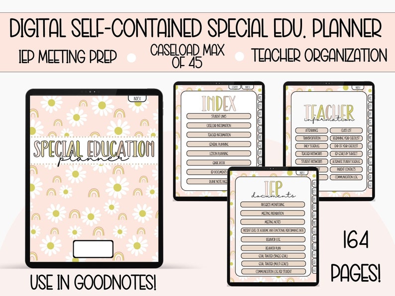 Digital SELF CONTAINED Rainbow Special Education Planner - Etsy