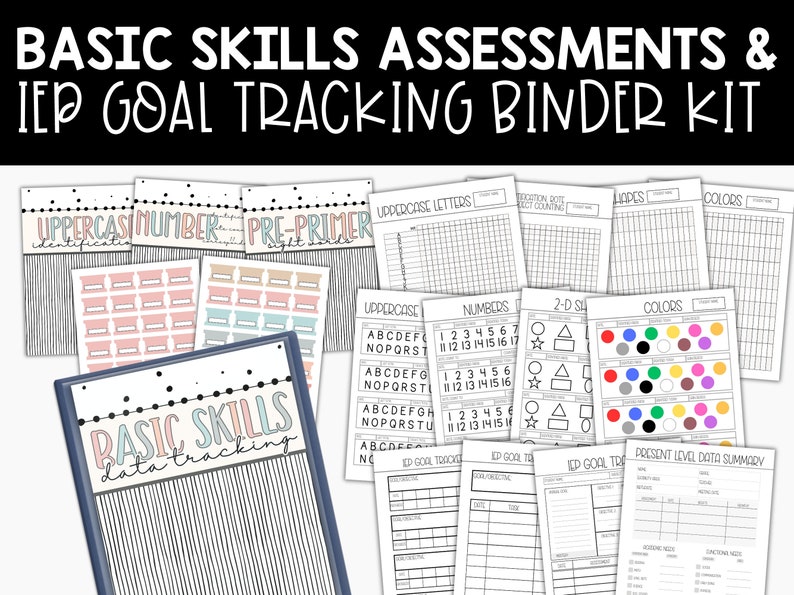 Printable Student Data Tracker, Basic Skills Assessment, IEP Goal ...