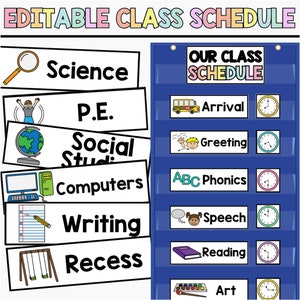 Editable Daily Classroom Schedule Visuals, Special Education Visual ...