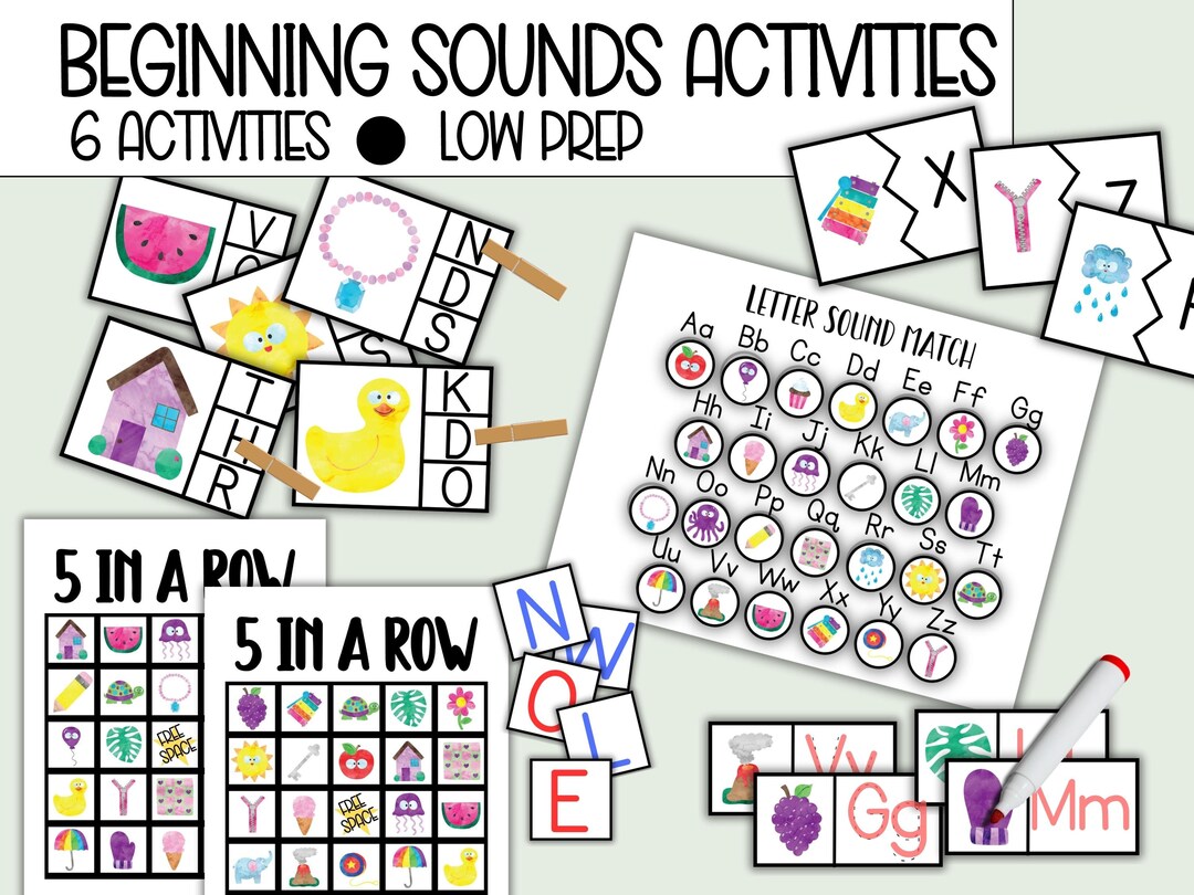Phonics Activities Beginning Letter Sound Games Kindergarten - Etsy