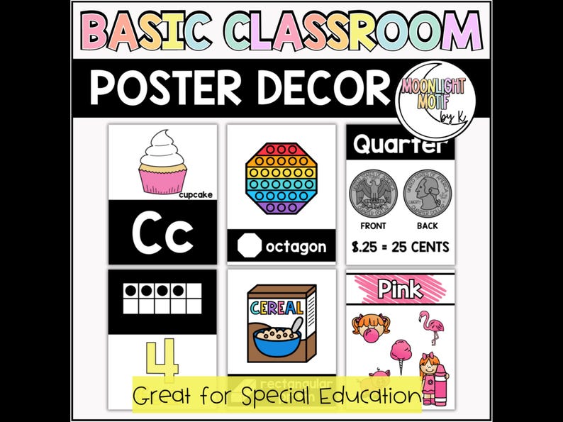 Basic Classroom Posters, Pastel Classroom Decor, Alphabet Posters ...
