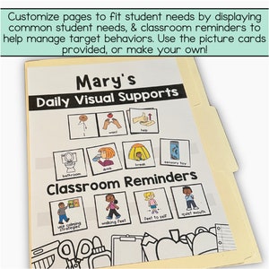 Visual Support Dashboard, File Folder Daily Schedule, Special Education ...