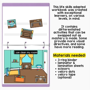 Printable Life Skills Adapted Binder, Daily Living Skills Practice ...