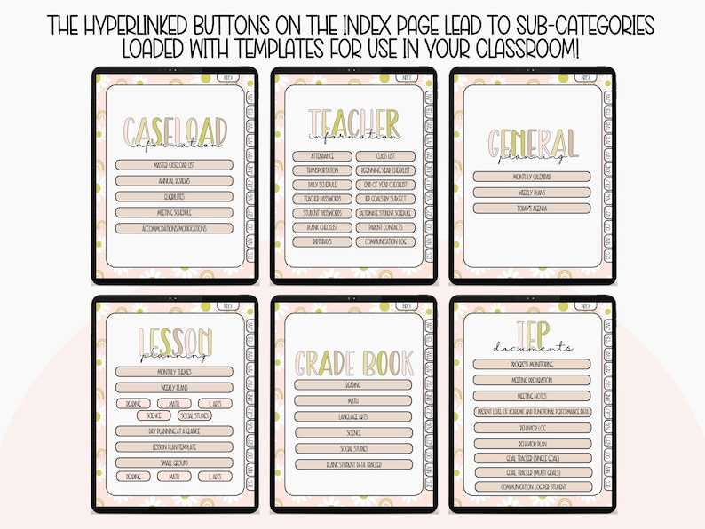 Digital SELF CONTAINED Rainbow Special Education Planner, Caseload and ...