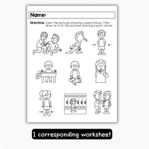 Good and Poor Choices Activities, Good Choices Adapted Books, Behavior ...