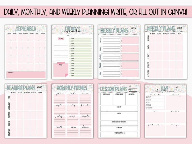 Self Contained Special Education Planner, Editable Terrazzo Teacher ...