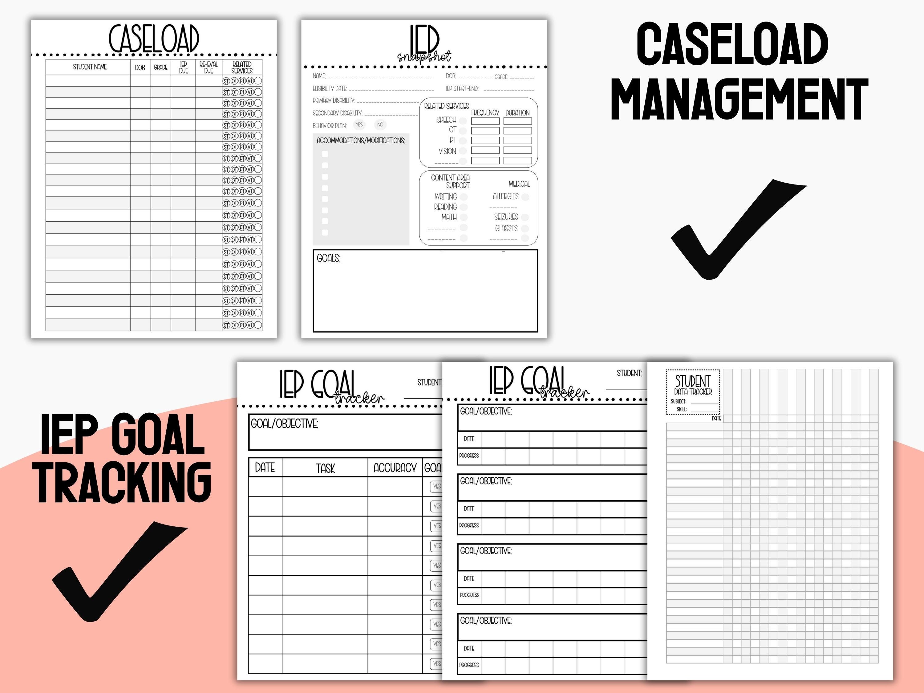 Editable Special Education Caseload Templates, IEP Goal Planning ...