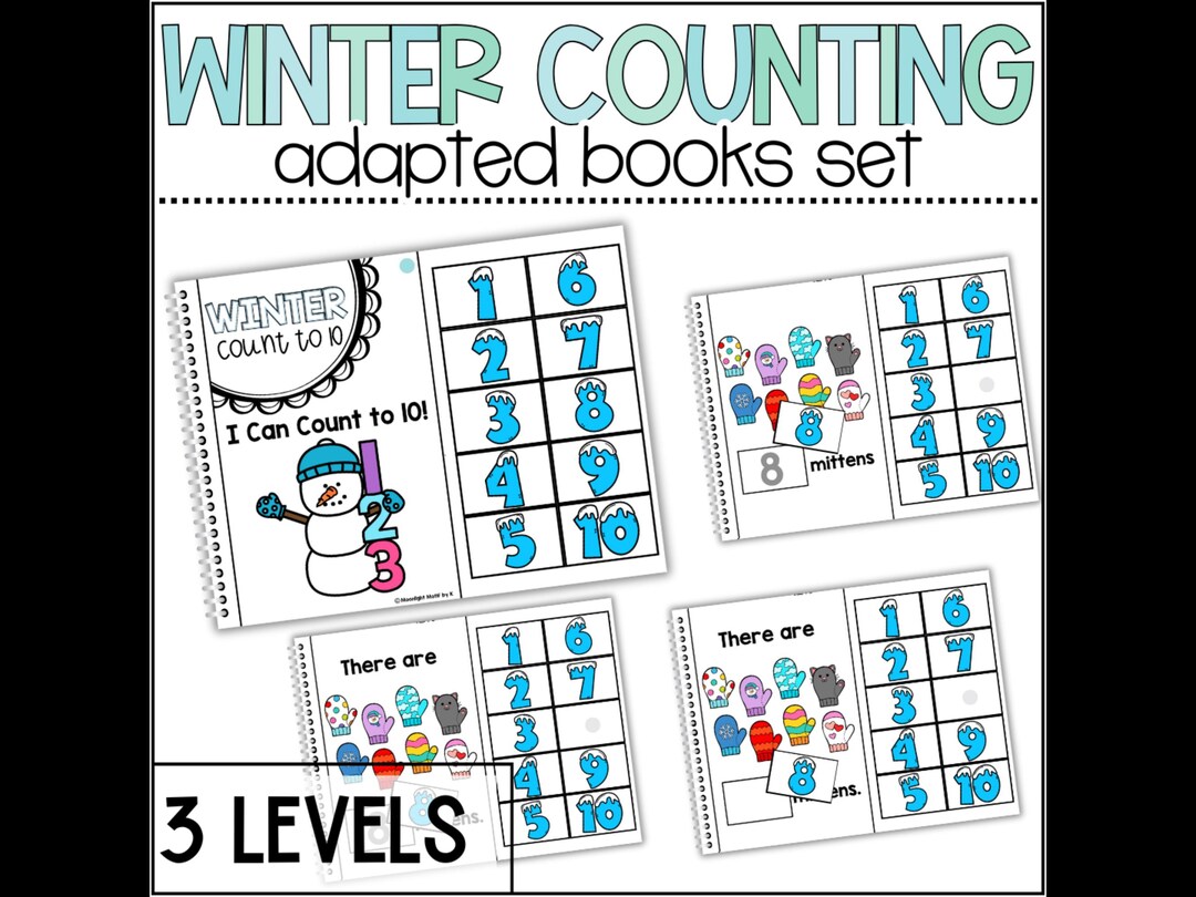 Winter Counting Adapted Books, 3 Levels, Count to 10 Interactive Books ...