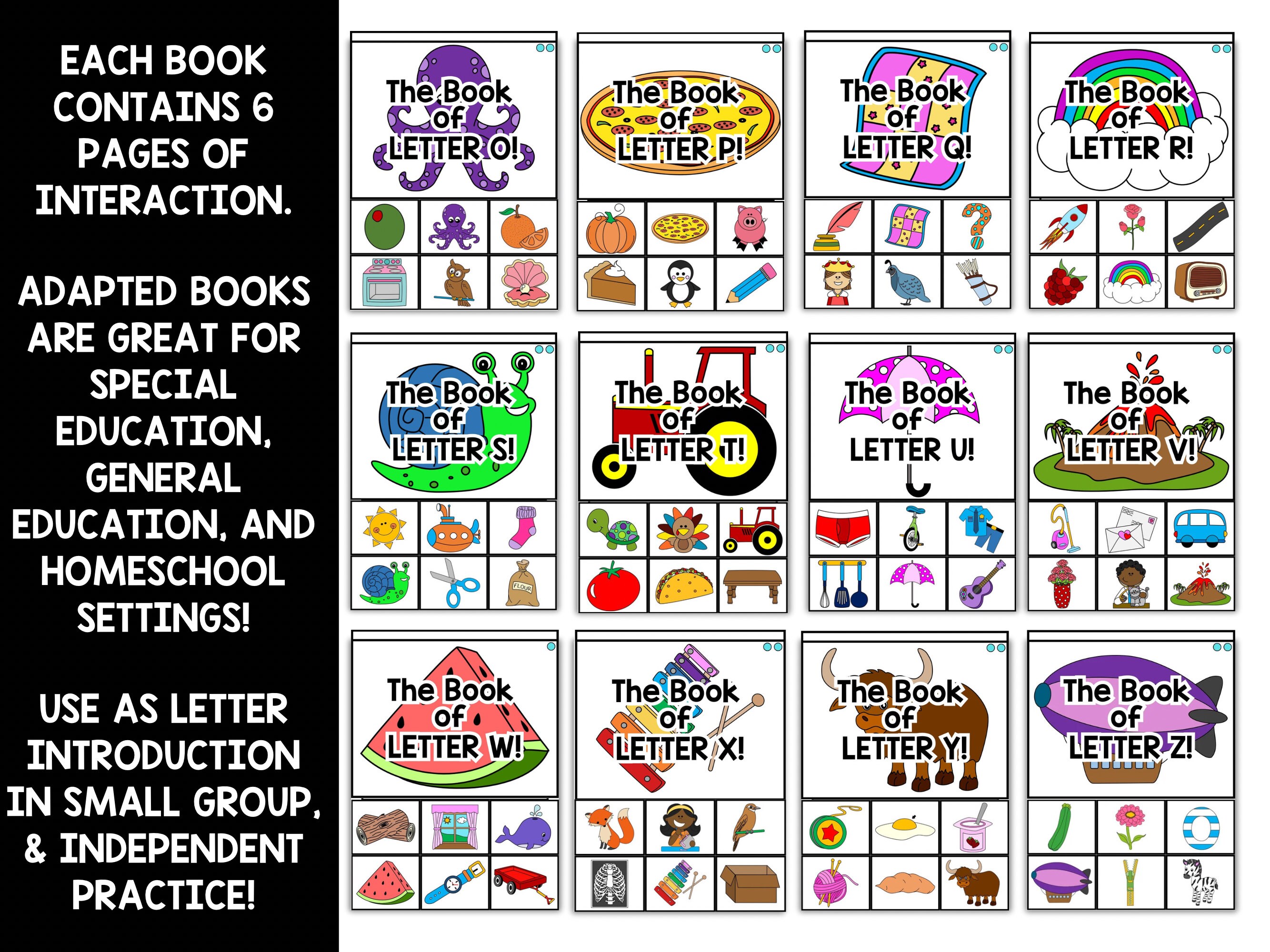 Alphabet Adapted Books, Adapted Books for Special Education, Phonics ...