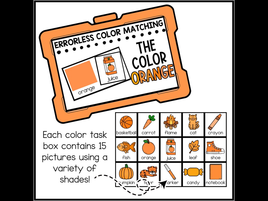 Errorless Color Matching Task Boxes, Special Education Errorless ...