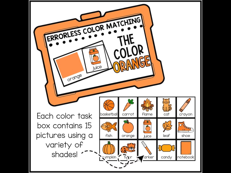 Errorless Color Matching Task Boxes, Special Education Errorless ...
