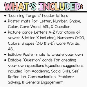 Special Education Learning Target Focus Wall, Prek Focus Wall Kit ...