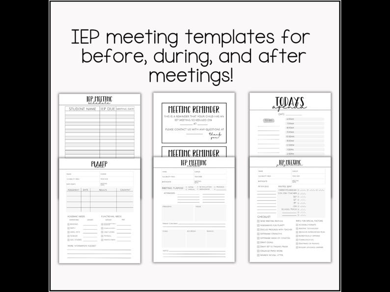 Editable IEP Meeting Planner Templates, Canva Templates, Printable ...