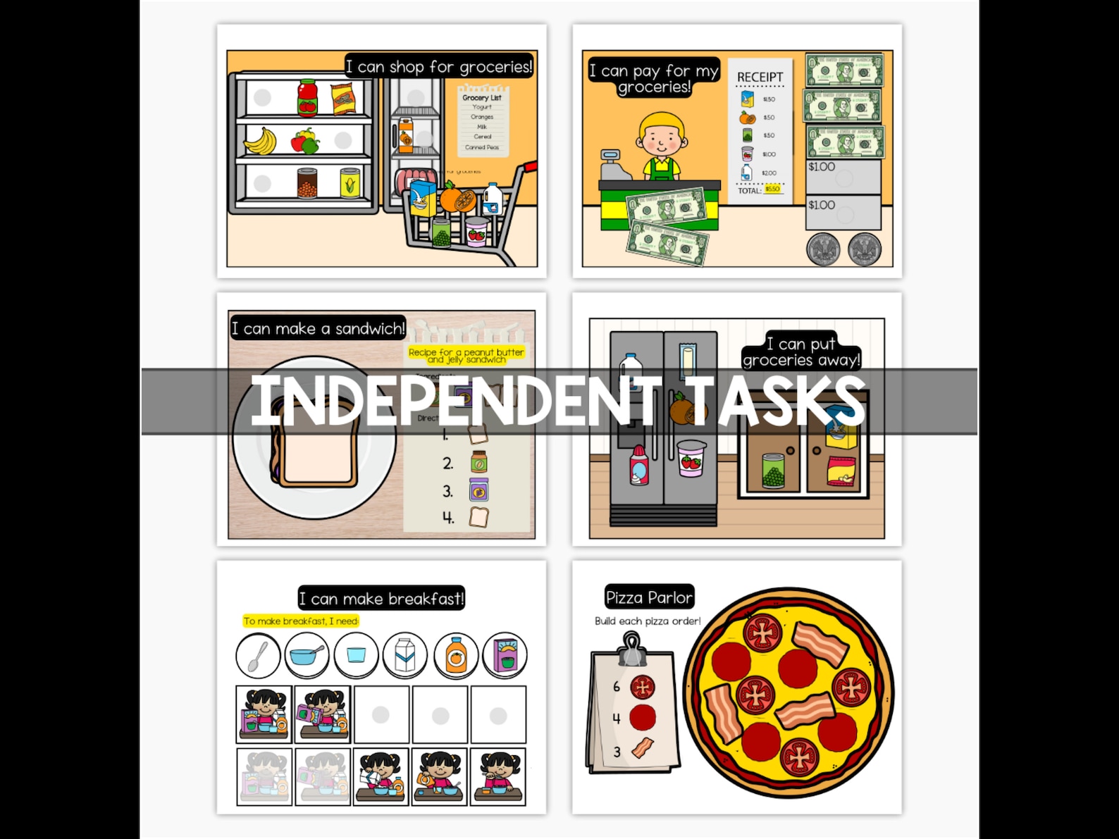 Printable Life Skills Adapted Binder, Daily Living Skills Practice ...
