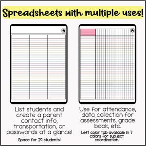 Retro Digital Teacher Planner, Digital Notebook for Teachers, Blank ...