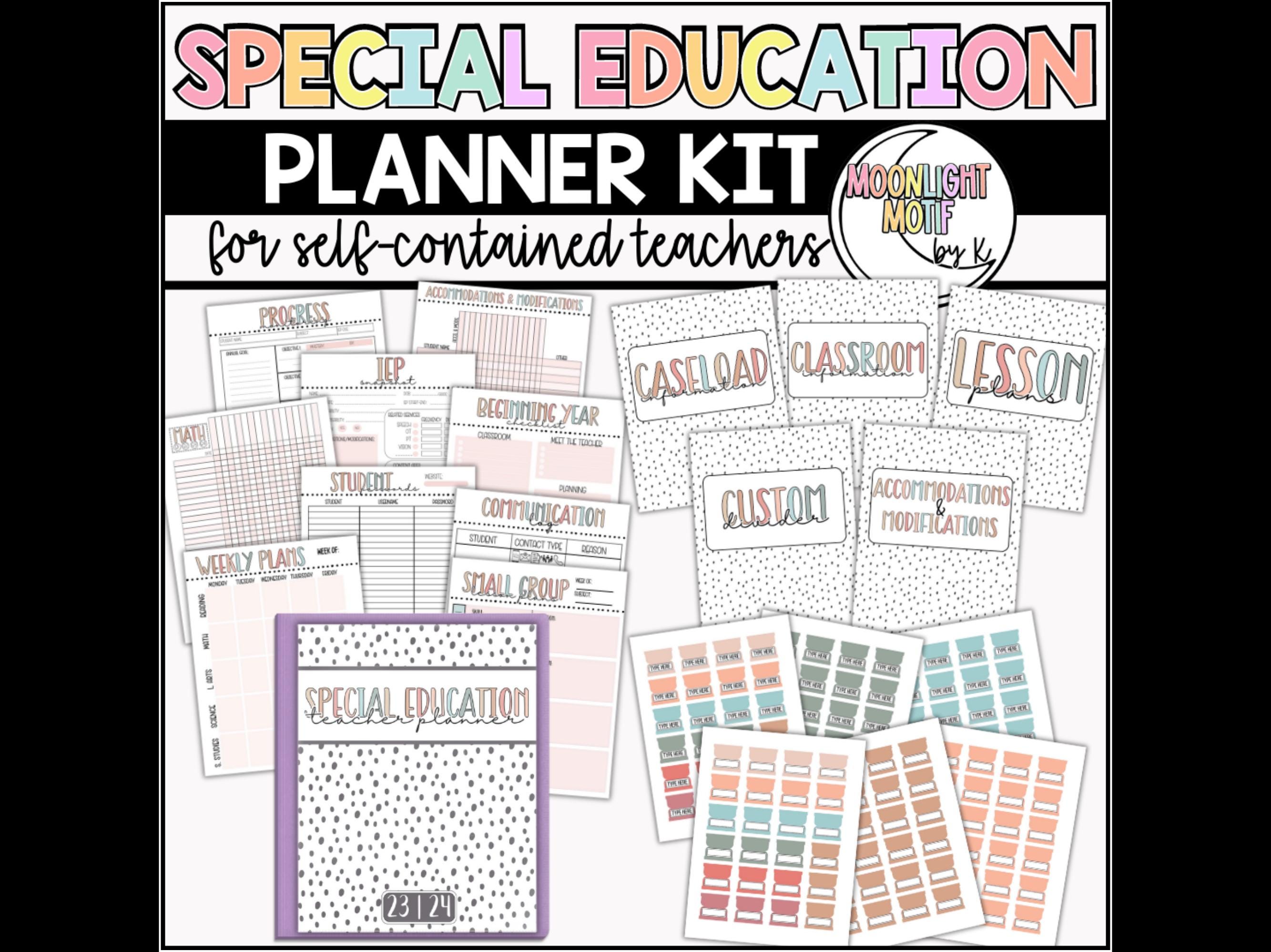Editable Self Contained Special Education Planner, Editable Boho ...