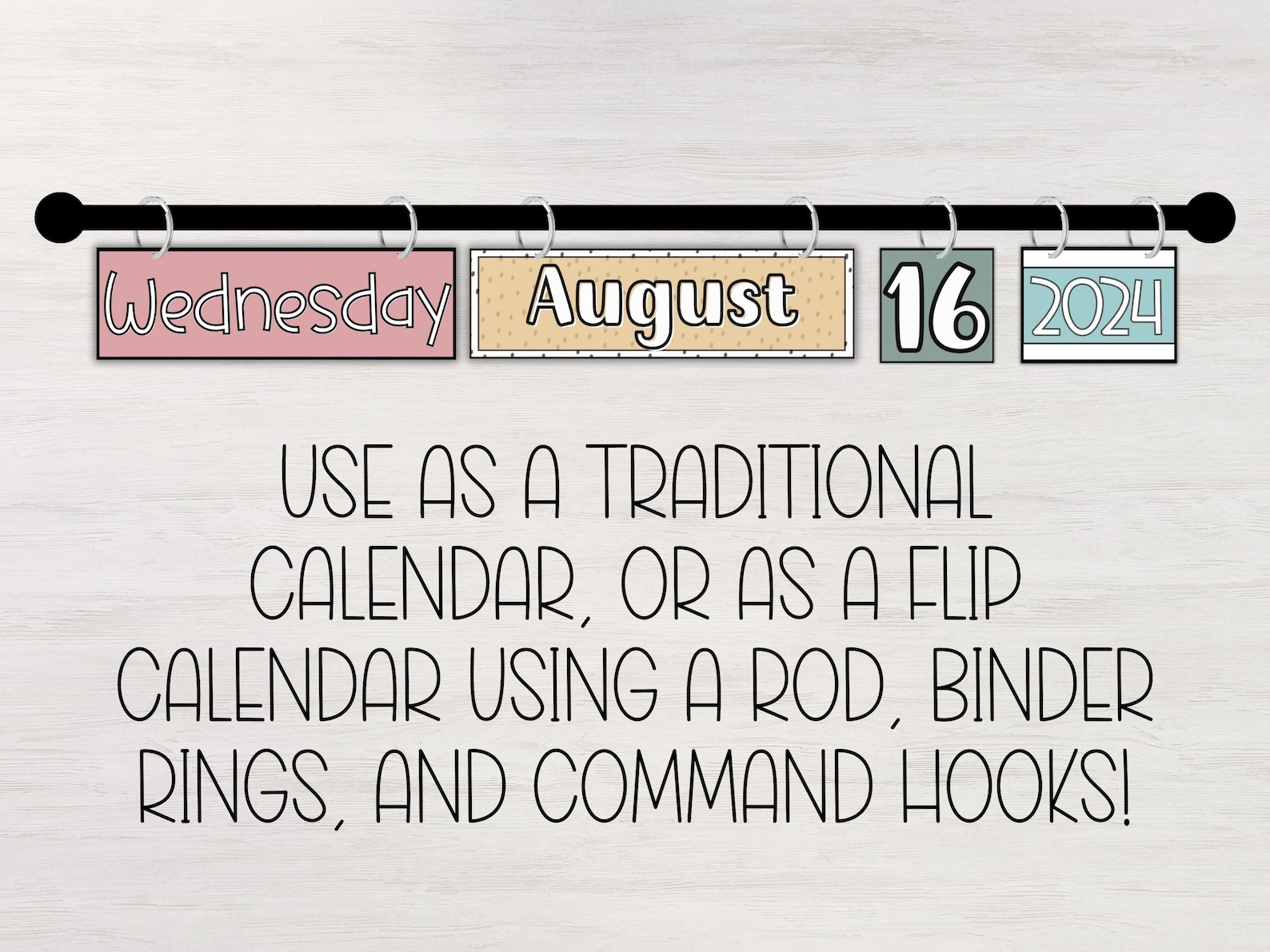 Printable Neutral Classroom Calendar, Boho Calendar Set, Classroom Boho ...