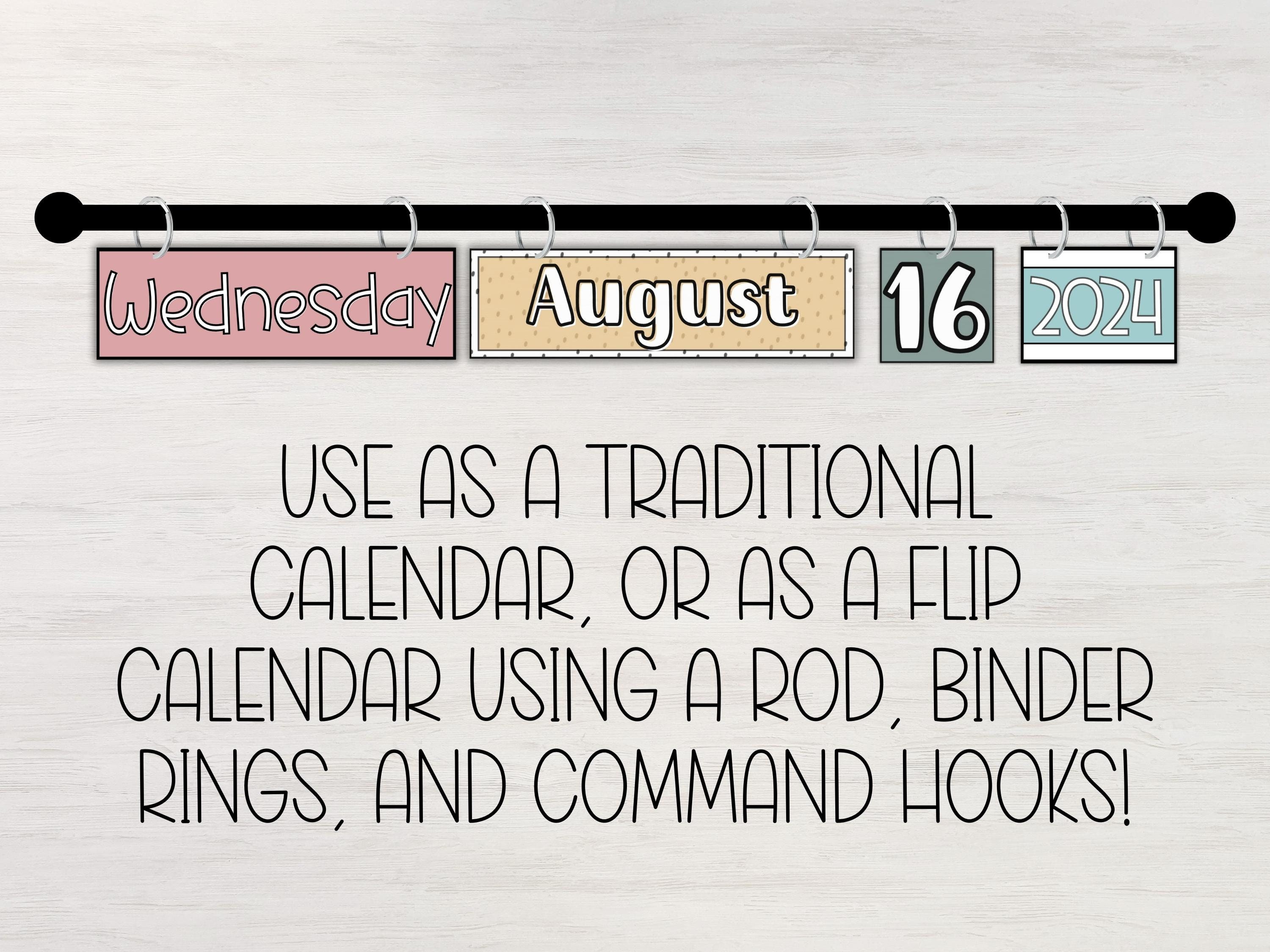 Printable Neutral Classroom Calendar, Boho Calendar Set, Classroom Boho ...