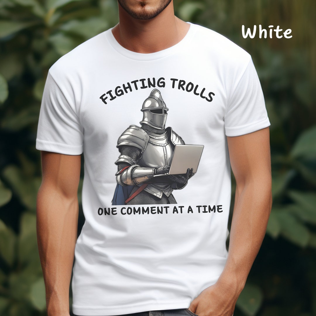 Funny Computer Shirt Knight With Laptop Computer Geek Shirt Computer ...