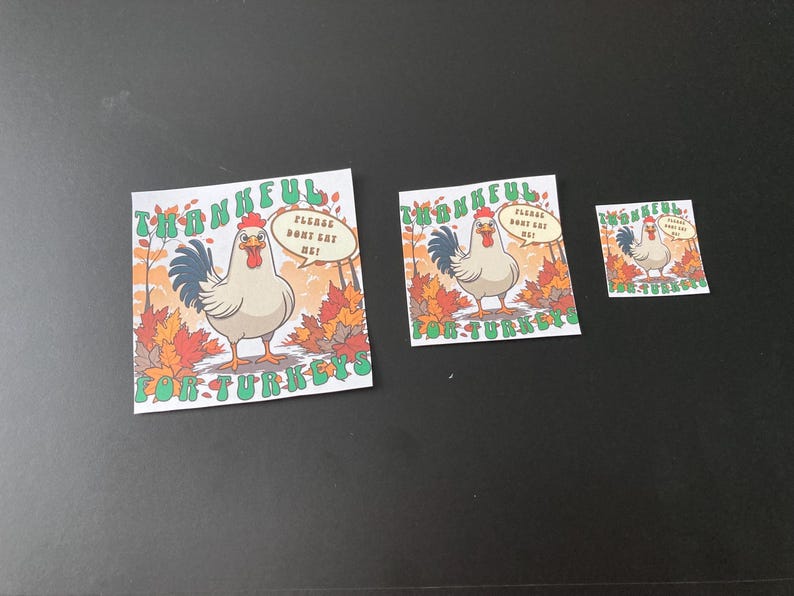 Thankful for Turkeys Sticker Funny Thanksgiving Sticker Cute Chicken ...