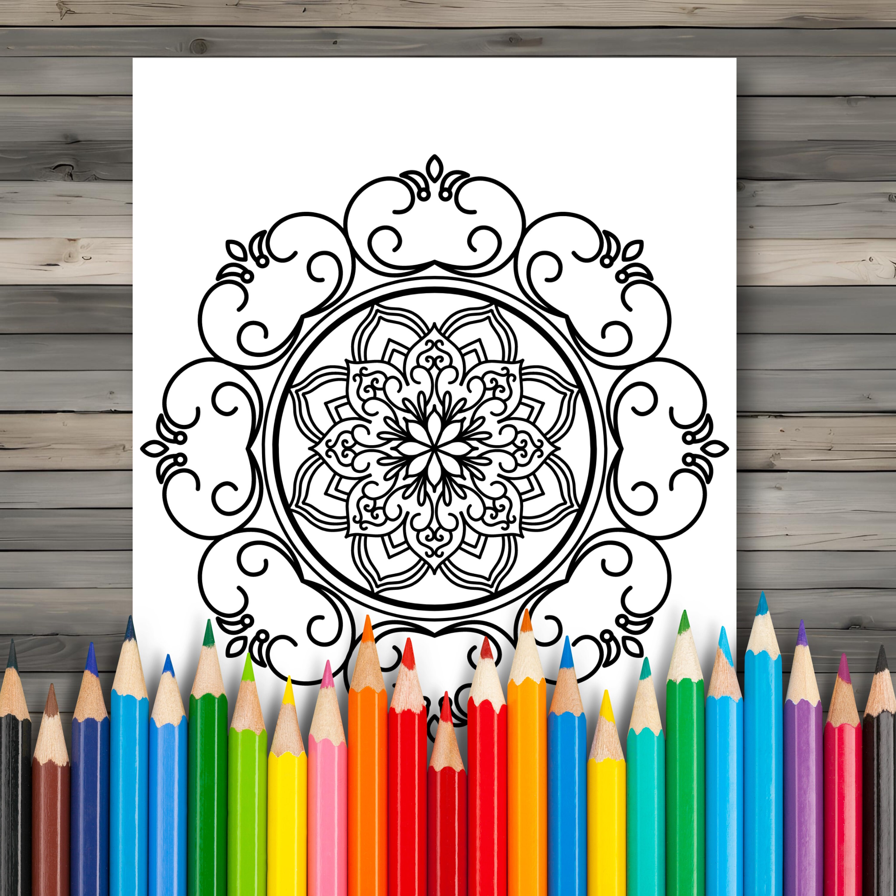Mandala Coloring Set Digital Download Mandala Coloring Pages Rainy Day ...